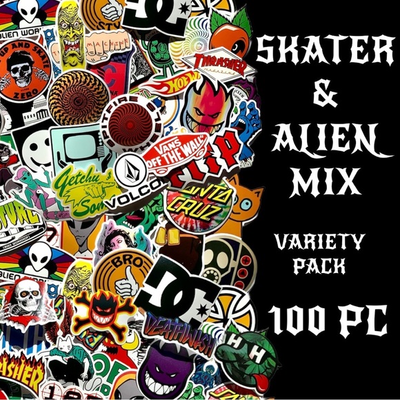 Other | Skater Alien Mix 10 Pc Sticker Decal Pack | Poshmark